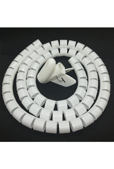 Dlax 1,5 Metre Kablo Toplayıcı Kablo Düzenleyici Spiralli Toplama Kablosu Beyaz Dlax 1,5 Metre Kablo Toplayıcı Kablo Düzenleyici Spiralli Toplama Kablosu Beyaz