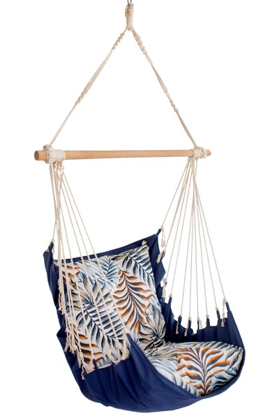 Dattça Tasarım Kumaş Salıncak Makrome Salıncak Askı Tipi Mavi