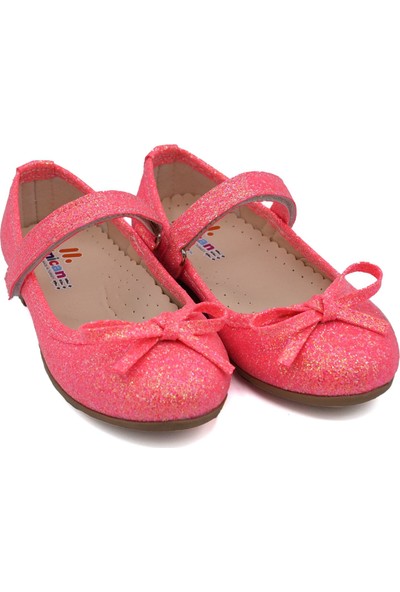 Odesa Ayakkabı Kız Çocuk Simli Fiyonklu Renkli Babet