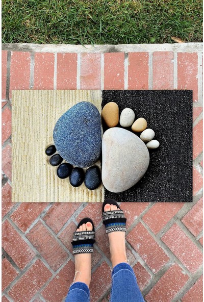 Buket Home Taş Iç ve Dış Mekan Dekoratif Çok Amaçlı Kapı Önü Paspası