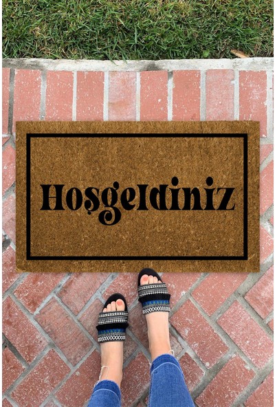 Buket Home Hoşgeldiniz Iç ve Dış Mekan Dekoratif Çok Amaçlı Kapı Önü Paspası