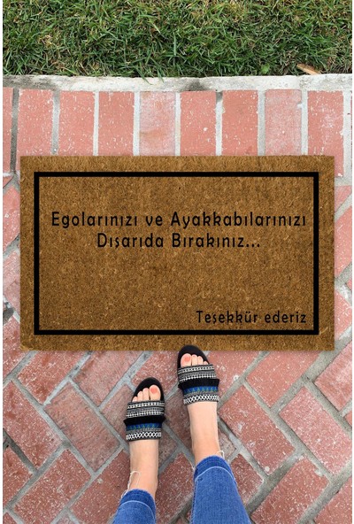 Buket Home Egolar Çerçeve Iç ve Dış Mekan Dekoratif Çok Amaçlı Kapı Önü Paspası