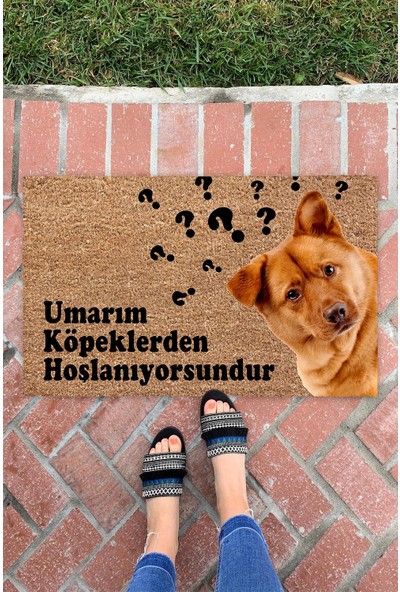 Buket Home Umarım Köpekler Iç ve Dış Mekan Dekoratif Çok Amaçlı Kapı Önü Paspası