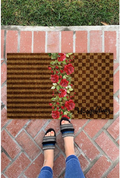 Buket Home Çizgili Dama Iç ve Dış Mekan Dekoratif Çok Amaçlı Kapı Önü Paspası Buket Home Çizgili Dama Iç ve Dış Mekan Dekoratif Çok Amaçlı Kapı Önü Paspası