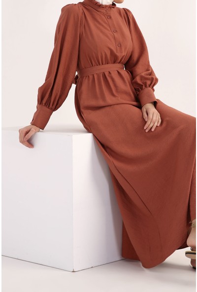 ALLDAY Büzgü Detaylı Kemerli Elbise