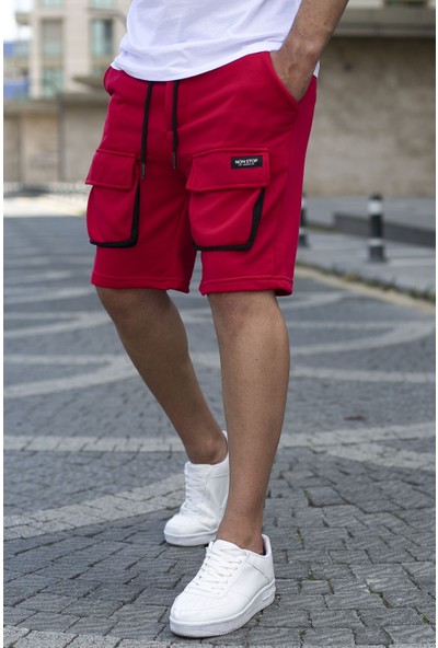 Madmext Cepli Kırmızı Kapri Şort 4847
