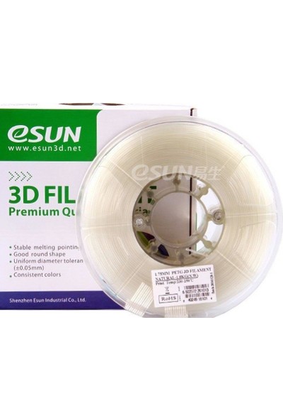eSUN 1.75 mm Petg Filament - Natural eSUN 1.75 mm Petg Filament - Natural