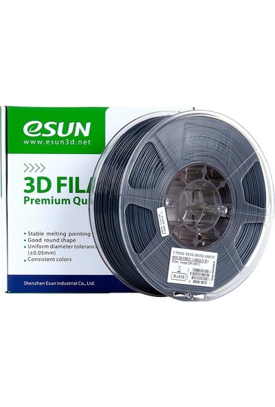 eSUN 1.75 mm Petg Filament - Gri (Solid Grey) eSUN 1.75 mm Petg Filament - Gri (Solid Grey)