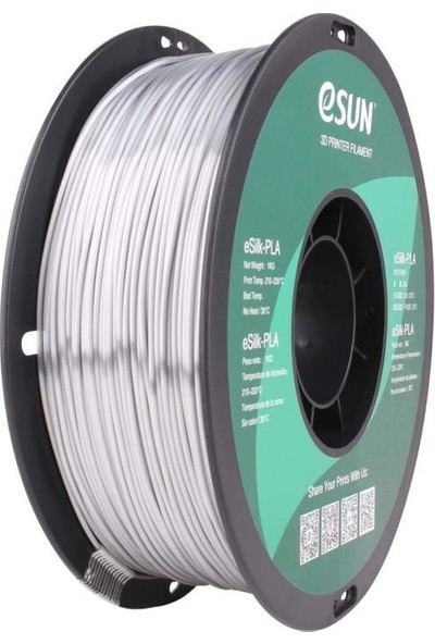 Esun Esilk 1.75MM Parlak Yüzeyli Gümüş Filament - Silver Esun Esilk 1.75MM Parlak Yüzeyli Gümüş Filament - Silver