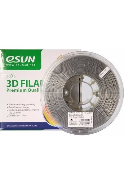 eSUN 1.75 mm Pla+ Filament - Gümüş eSUN 1.75 mm Pla+ Filament - Gümüş