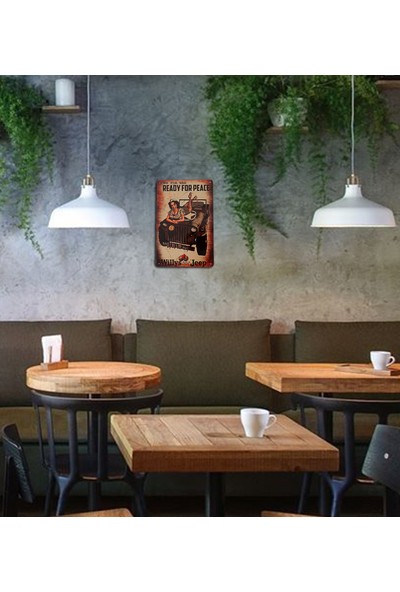 Tırtıl Hediyelik Tırtıl Wıllys Jeep Metal Levha Vintage