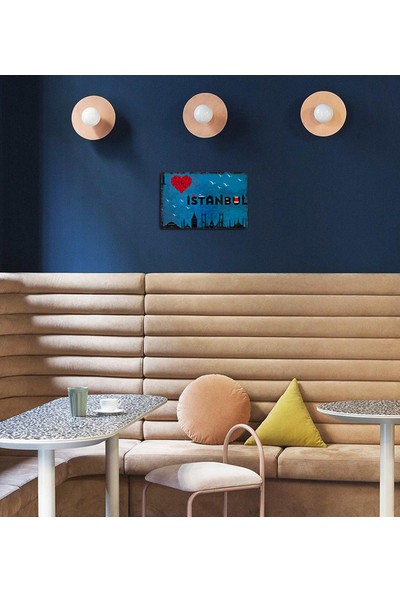 Tırtıl Hediyelik Tırtıl I Love İstanbul Metal Levha Vintage