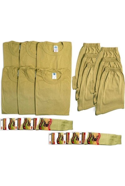 6lı Asker Iç Çamaşırı Seti- Boxer -Atlet-Çorap 6lı Asker Iç Çamaşırı Seti- Boxer -Atlet-Çorap