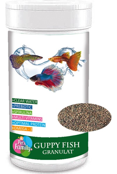 Pets Family Guppy Fısh Granulat 100ML/50G Pets Family Guppy Fısh Granulat 100ML/50G