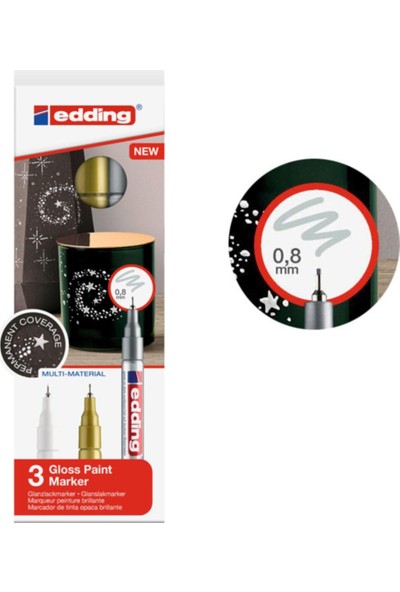 Edding Metalik Boya Dekor Markör Set 0.8 mm 3'lü