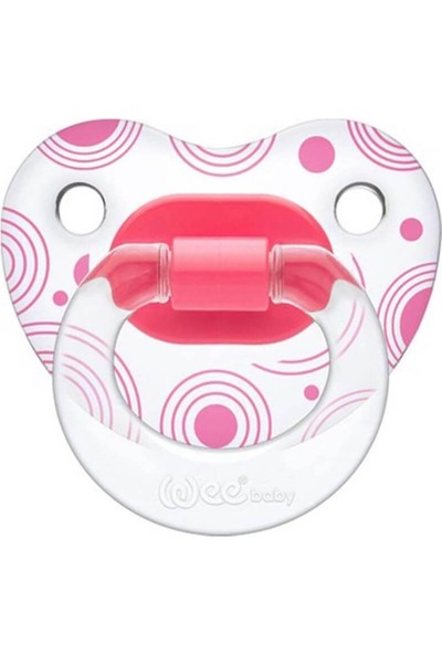 Wee Baby 838 Şeffaf Desenli Damaklı Emzik No:3 Pembe