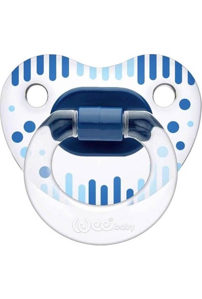 Wee Baby 838 Şeffaf Desenli Damaklı Emzik No:3 Mavi