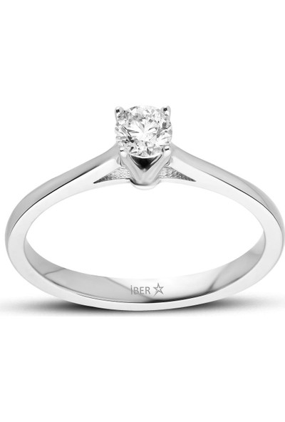 İber F Renk SI2 0.20 Karat Pırlanta Tektaş Yüzük-SYZF008-020HRD