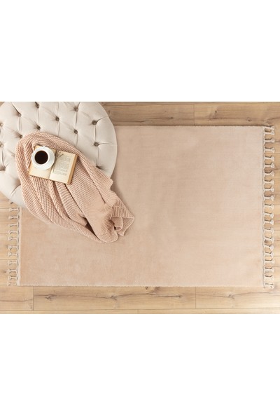 Madame Coco Carol Saçaklı Halı - Vizon - 120X180 cm