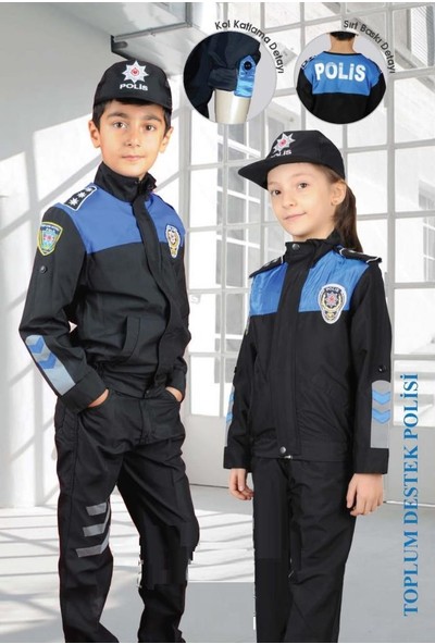 Uğur Böceği Çocuk Polis Kostümü Polis Kıyafeti Çocuk Kostüm