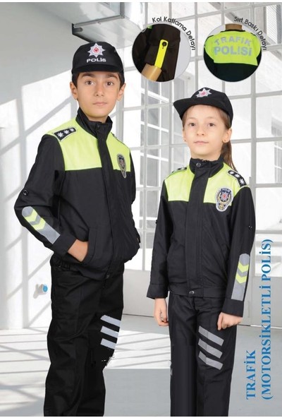 Uğur Böceği Çocuk Trafik Polisi Kostümü Polis Kıyafeti Çocuk Kostüm