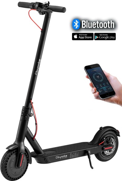 Citymate Plus 350WATT Elektrikli Scooter 8.5 Inch Şişme Teker Bluetooth Siyah Citymate Plus 350WATT Elektrikli Scooter 8.5 Inch Şişme Teker Bluetooth Siyah