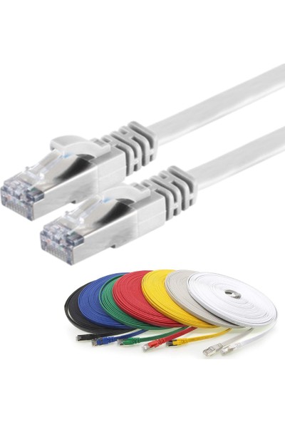 IRENIS CAT7 Yassı FTP Ethernet (Network, LAN) Kablosu, Beyaz, 25 cm IRENIS CAT7 Yassı FTP Ethernet (Network, LAN) Kablosu, Beyaz, 25 cm
