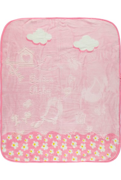 Golden Bebek Battaniye 105X125 cm Pembe