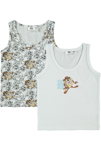 Tazmania Tazmanya Canavarı Erkek Çocuk 2'li Atlet 2-10 Yaş Beyaz Tazmania Tazmanya Canavarı Erkek Çocuk 2'li Atlet 2-10 Yaş Beyaz