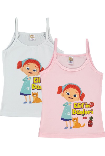 Elif Elif'in Düşleri Kız Çocuk 2'li Atlet Set 2-9 Yaş Pembe