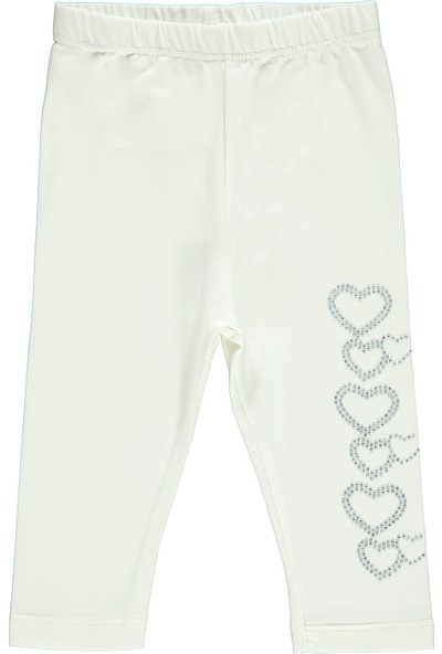 Kujju Kız Bebek Uzun Tayt 6-18 Ay Ekru