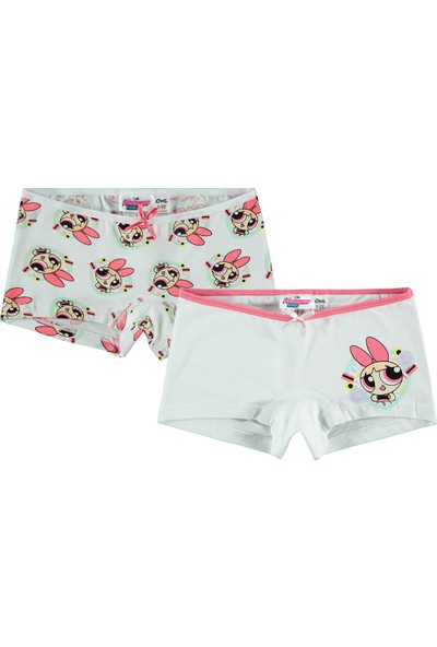 Civil Kız Çocuk 2'li Boxer 2-10 Yaş Beyaz