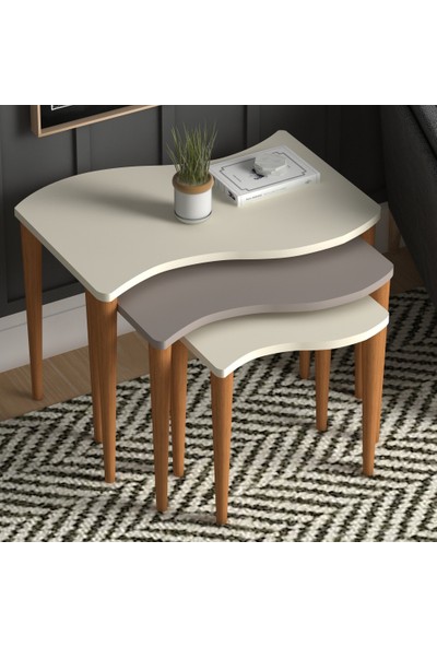 Monte Sehpa Gofrato Zigonsehpa Krem Cappuccino Krem