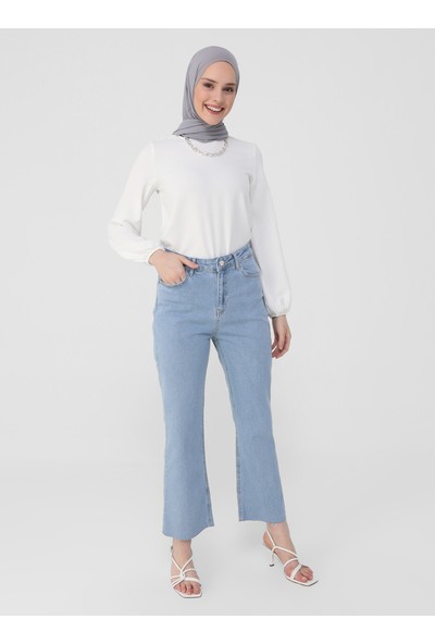 Refka Doğal Kumaşlı Kot Pantolon - Buz Mavisi - Refka Casual