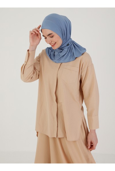 Ecardin Hazır Türban - Kot Mavi - Ecardin