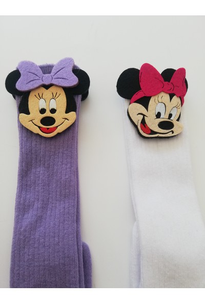 Sockrates 2'li Mickey Mouse & Minnie Mouse Keçeli Çorap
