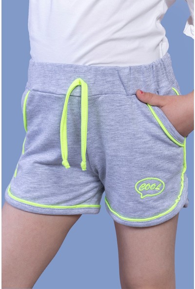 Toontoy Kids Toontoy Kız Çocuk Beli Lastikli Iki Yanı Cepli Nakışlı Şort