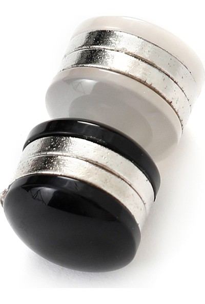 Mervin Şal 2`li Eşarp Mıknatısı - Siyah Ekru - Mervin Şal