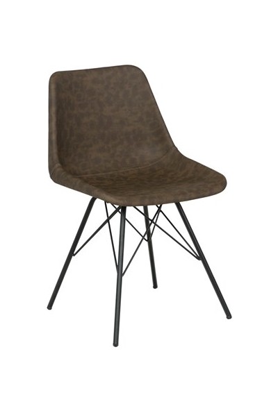 Vitale Leather Metal Ayaklı Sandalye Kahve