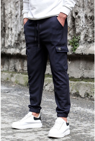 Madmext Lacivert File Jogger Pantolon 4848