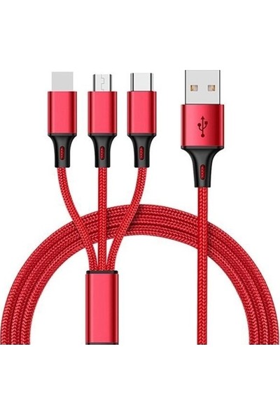 Klasist Xiaomi Black Shark 3 Pro  Uyumlu Çoklu Şarj Aleti Cihazı Kablosu Type-C Micro Lightning 3lü Kablo Klasist Xiaomi Black Shark 3 Pro  Uyumlu Çoklu Şarj Aleti Cihazı Kablosu Type-C Micro Lightning 3lü Kablo