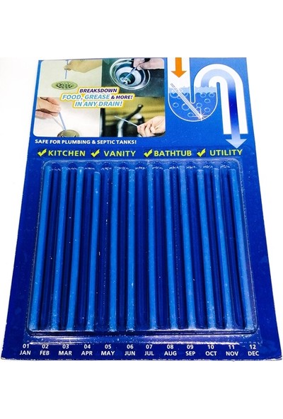 Modauyum Lavabo Küvet Gider Açıcı Koku Giderici Mavi Çubuk 12’li Modauyum Lavabo Küvet Gider Açıcı Koku Giderici Mavi Çubuk 12’li