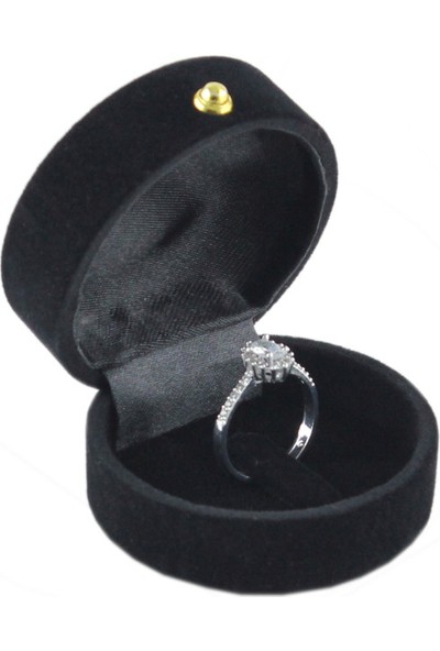 Entina Kadife Yuvarlak Yüzük Kutusu Siyah Renk 12 Adet Entina Kadife Yuvarlak Yüzük Kutusu Siyah Renk 12 Adet