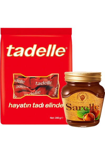 Tadelle Mini Çikolata Çoklu Paket 200 gr + Sarelle Kakaolu Fındık Kreması 350 gr