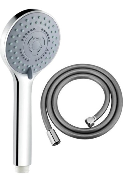 Ahlez Solid 5 Fonksiyonlu Duş Başlığı + Pvc Hortumu Duş Takımı Duş Seti