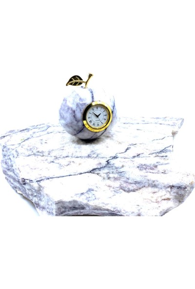 Mega Kanyon Özel Tasarım Doğal Mermer Masaüstü Elma Saat K2 Mega Kanyon Özel Tasarım Doğal Mermer Masaüstü Elma Saat K2