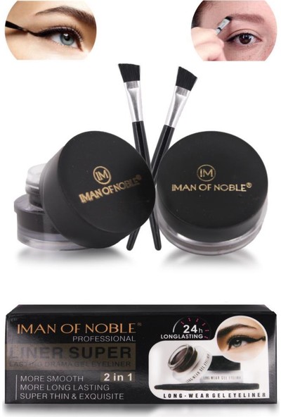 Iman Of Noble 2'Li Jel Eyeliner Kahverengi &Amp; Siyah Ton Yatay Kutulu Iman Of Noble 2'Li Jel Eyeliner Kahverengi &Amp; Siyah Ton Yatay Kutulu