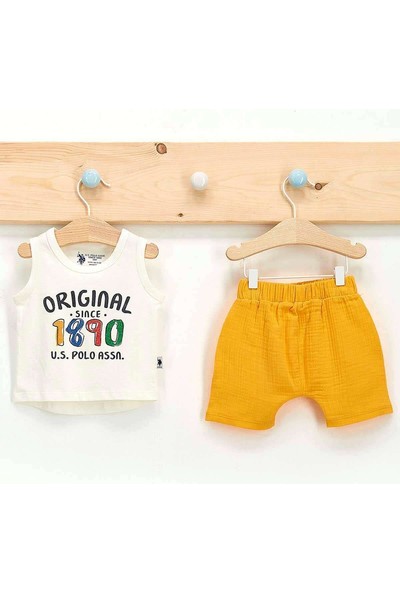 U.S. Polo Assn. U.s Polo Erkek Bebek 2'li Atlet Takımı USB272 Hardal