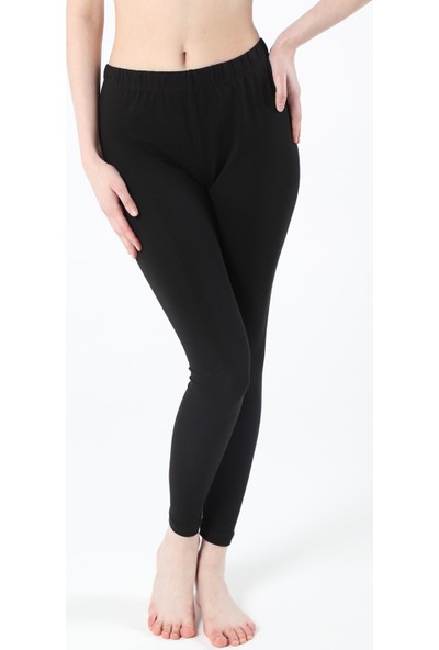 Baykar Kadın Uzun Düz Tayt 3'lü Set 8906 Siyah