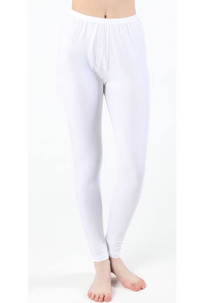 Baykar Kadın Uzun Düz Tayt 3'lü Set 8906 Beyaz